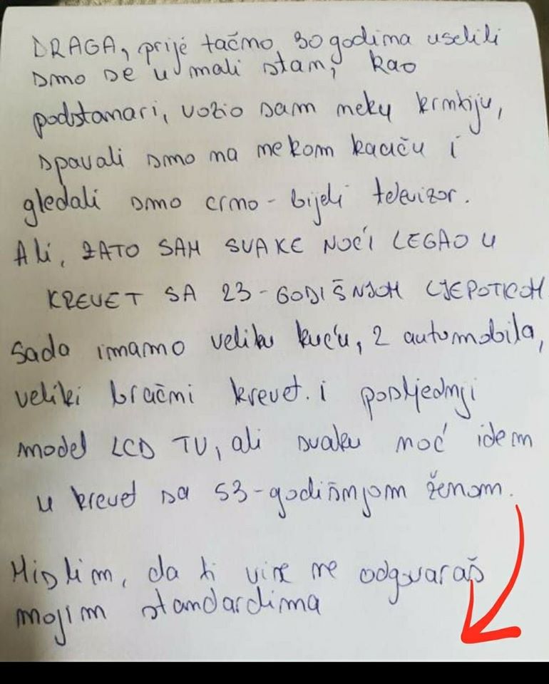 Muž je u pismu napisao ženi kako je stara i neprivlačna: Njen odgovor ga je ušutkao za sva vremena